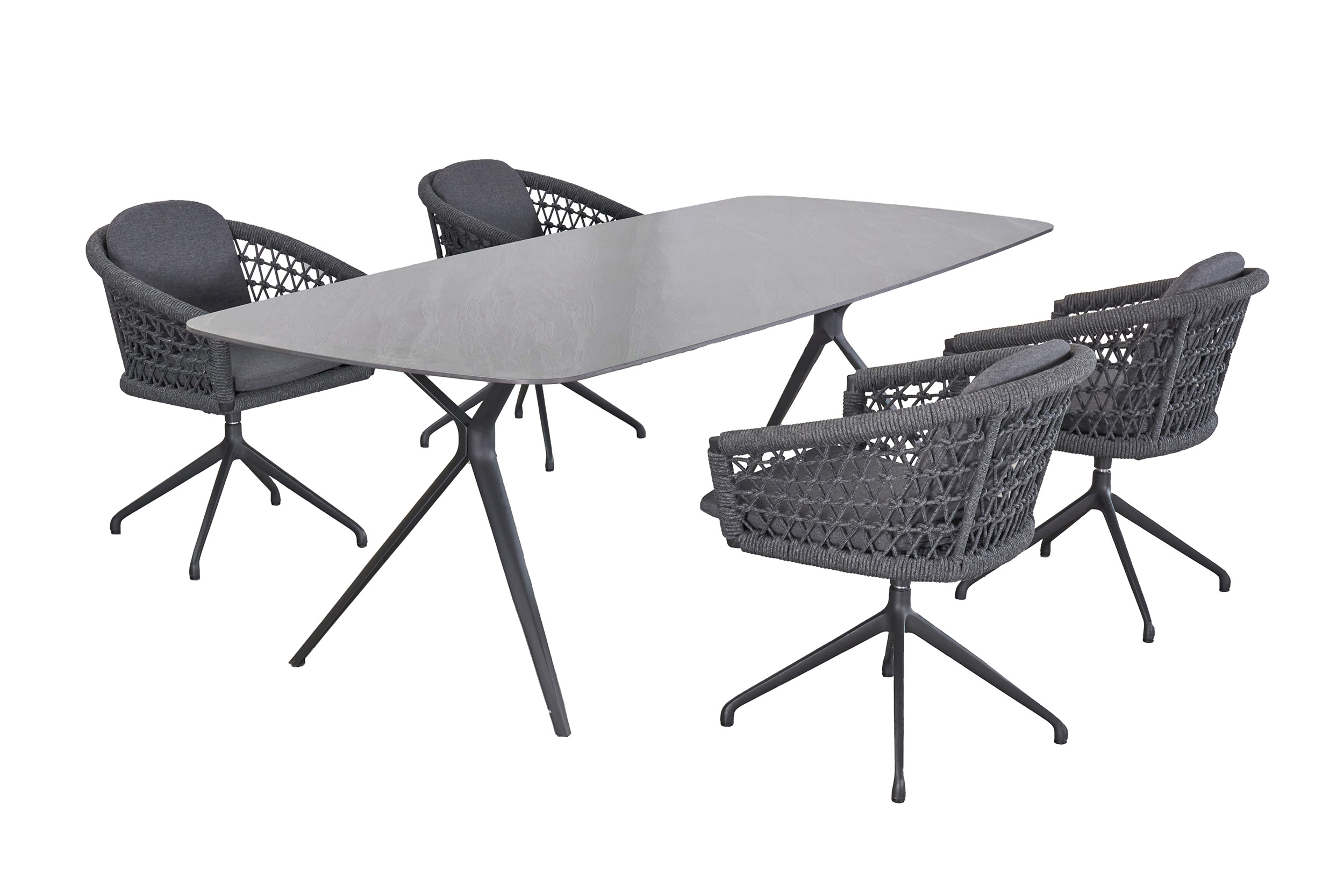 LC Garden Bari Gartenset XI 5tlg. grau/anthrazit Esstisch 180x100