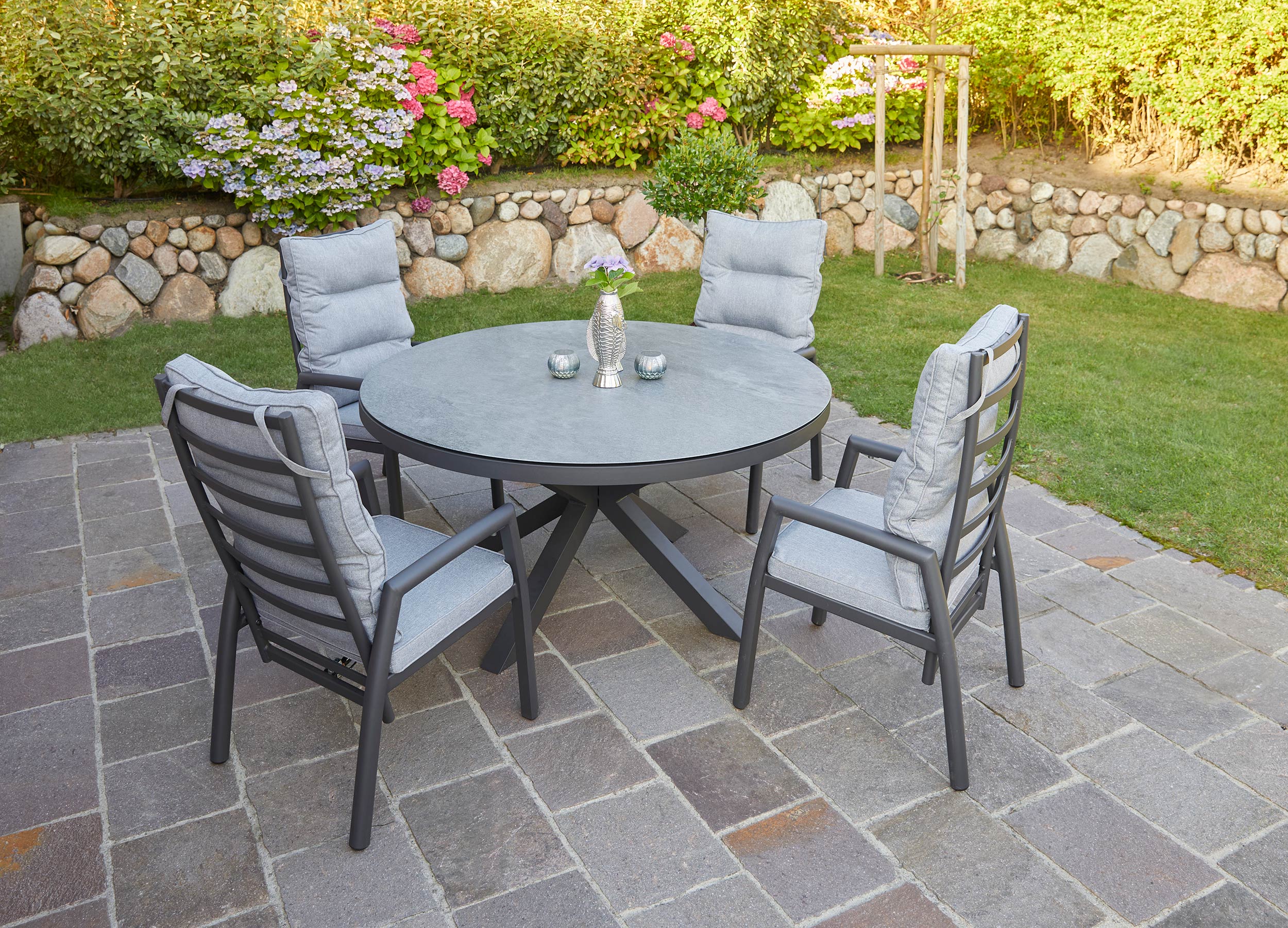 LC Garden Bondino Dining Gartentisch rund Ø150x75cm anthrazit