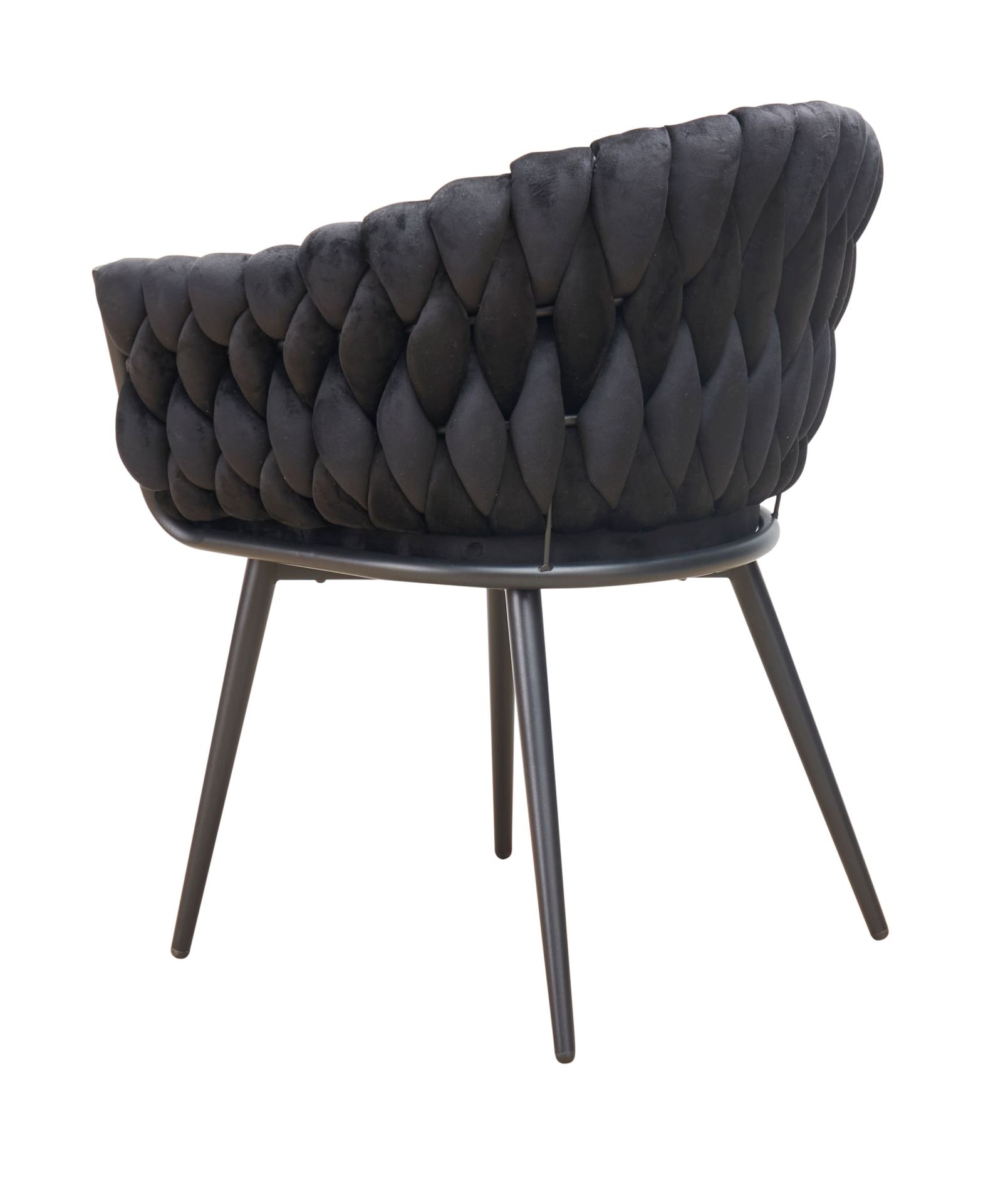 LC Home 4er Set Esszimmerstuhl »Remy« Flechtoptik Samt schwarz ...