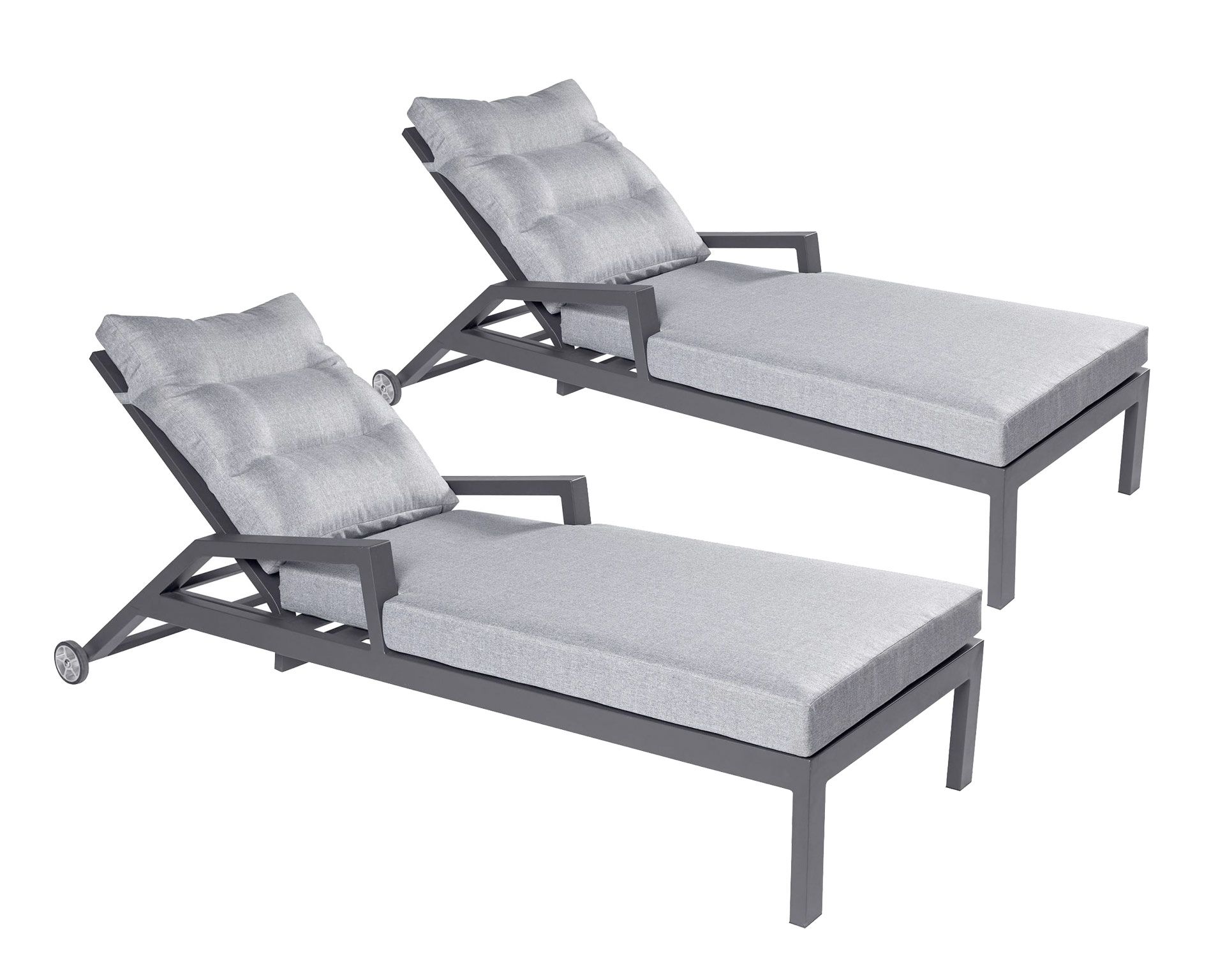 2x LC Garden Bondino Sonnenliege Gartenliege Relax anthrazit